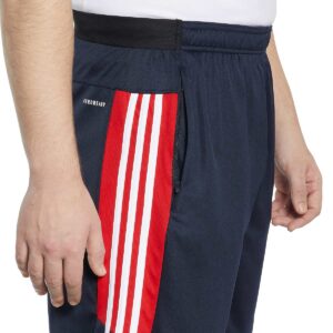 adidas Mens 3 Stripe Shorts with Zipper Pockets (Legend Ink/White, 2X-Large)