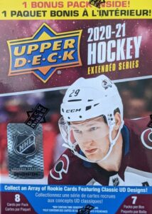 2020 2021 upper deck hockey extended series factory sealed unopened blaster box of packs possible young guns rookies and jerseys