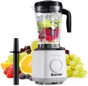 costway professional countertop blender, 6 pre-setting programs & 10 speed control, smoothies crushing maker with 64oz tritan bpa-free pitcher & built-in timer, tamper, 1500w