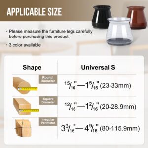 BUMACO Chair Leg Floor Protectors Chair Leg Protectors for Hardwood Floors Silicone Pads Covers to Protect Floors (Clear-20 Pcs, Universal S (0.9"-1.29")