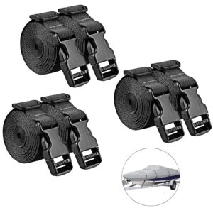 adjustable boat cover straps with quick release buckles,heavy duty boat cover tie down straps,webbing tightening straps suspenders,belt (1" wx96 l,6-pack)