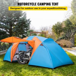 VEVOR Motorcycle Camping Tent, Spacious Design, Waterproof & Windproof, Breathable Mesh Roof, Easy Setup, 177.2" x 98.4" Floor, 78.7" Center Height