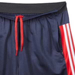 adidas Mens 3 Stripe Shorts with Zipper Pockets (Legend Ink/White, 2X-Large)