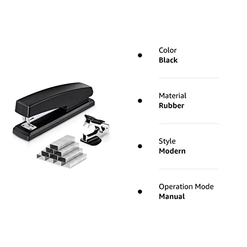 Deli Stapler, Desktop Stapler, Office Stapler, 25 Sheet Capacity, Includes 1000 Staples and Staple Remover, Black