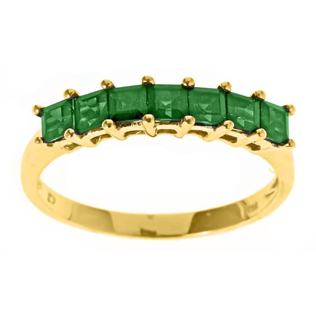 Gin & Grace 14K Yellow Gold Natural Zambian Emerald Ring for women | Ethically, authentically & organically sourced Square-Cut Emerald hand-crafted jewelry for her | Emerald Ring for women.