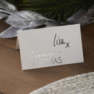 Ginger Ray TIS-604 Christmas Place Cards, Silver