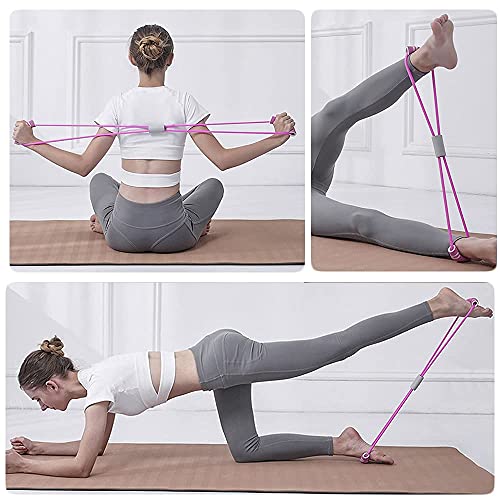 Zugoulook 18Pcs Resistance Bands Set for Women, 5 Stackable Exercise with Handles, Loop Bands, Jump Rope, Figure 8 Band, Ideal Home, Gym Fitness, Yoga, Full Body Workout