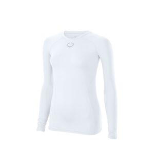 evoshield women's standard long sleeve, team white, large