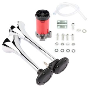 Air Horn for Car, 12V 150dB Super Loud Dual Trumpet Horn Kit with Compressor for Trucks Lorrys Trains Boats Cars