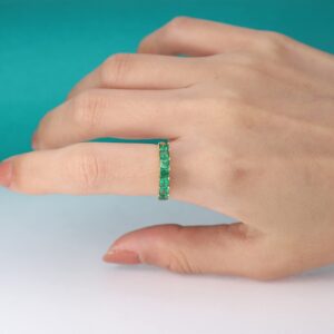 Gin & Grace 14K Yellow Gold Natural Zambian Emerald Ring for women | Ethically, authentically & organically sourced Square-Cut Emerald hand-crafted jewelry for her | Emerald Ring for women.