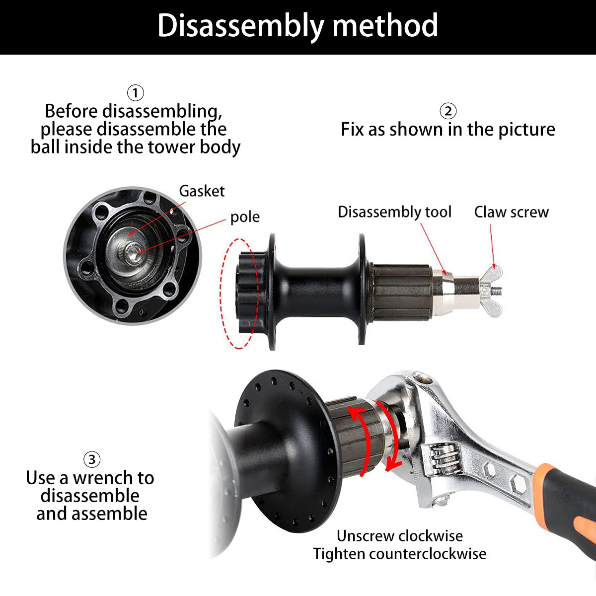 DGHAOP Freehubs Body Disassembly and Installation Tool Mountain Bike Bicycle Repair Parts Bicycle Wheel disassembly and Installation Tool