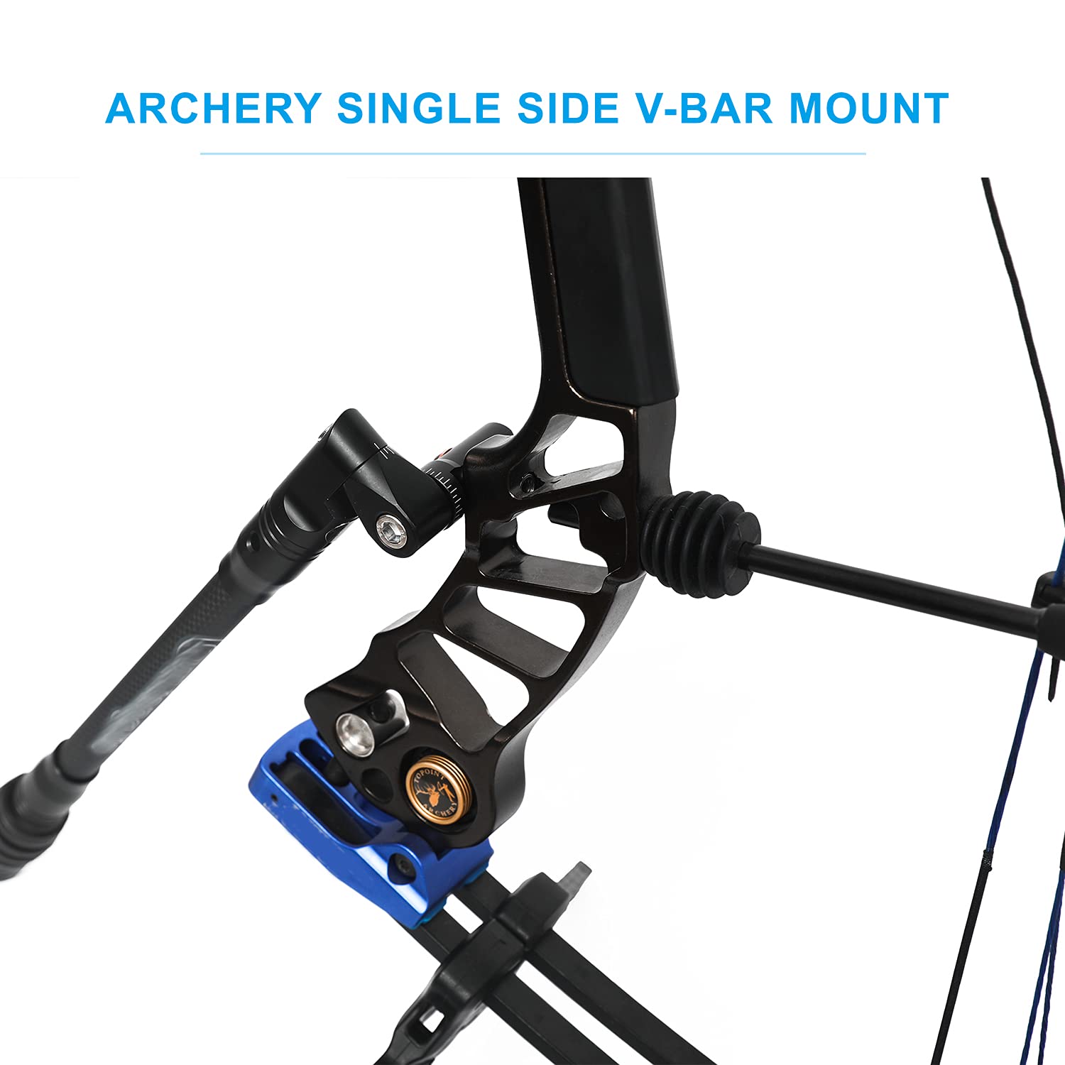 Perogen Single Side Adjustable V-Bar Mount Bow Stabilizer Quick Disconnect Rod for Compound Bow