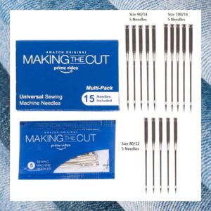 SINGER Making The Cut Universal Sewing Machine Needles - 15 Count - Assorted Sizes 80/12, 90/14, 100/16