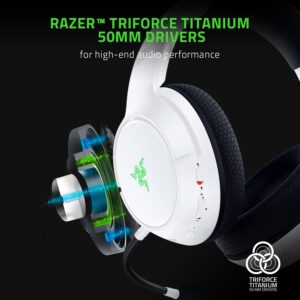 Razer Kaira Pro Wireless Gaming Headset for Xbox: TriForce Titanium 50mm Drivers - Supercardioid Mic - Dedicated Mobile Mic - EQ Pairing - Xbox Wireless & Bluetooth 5.0 - White