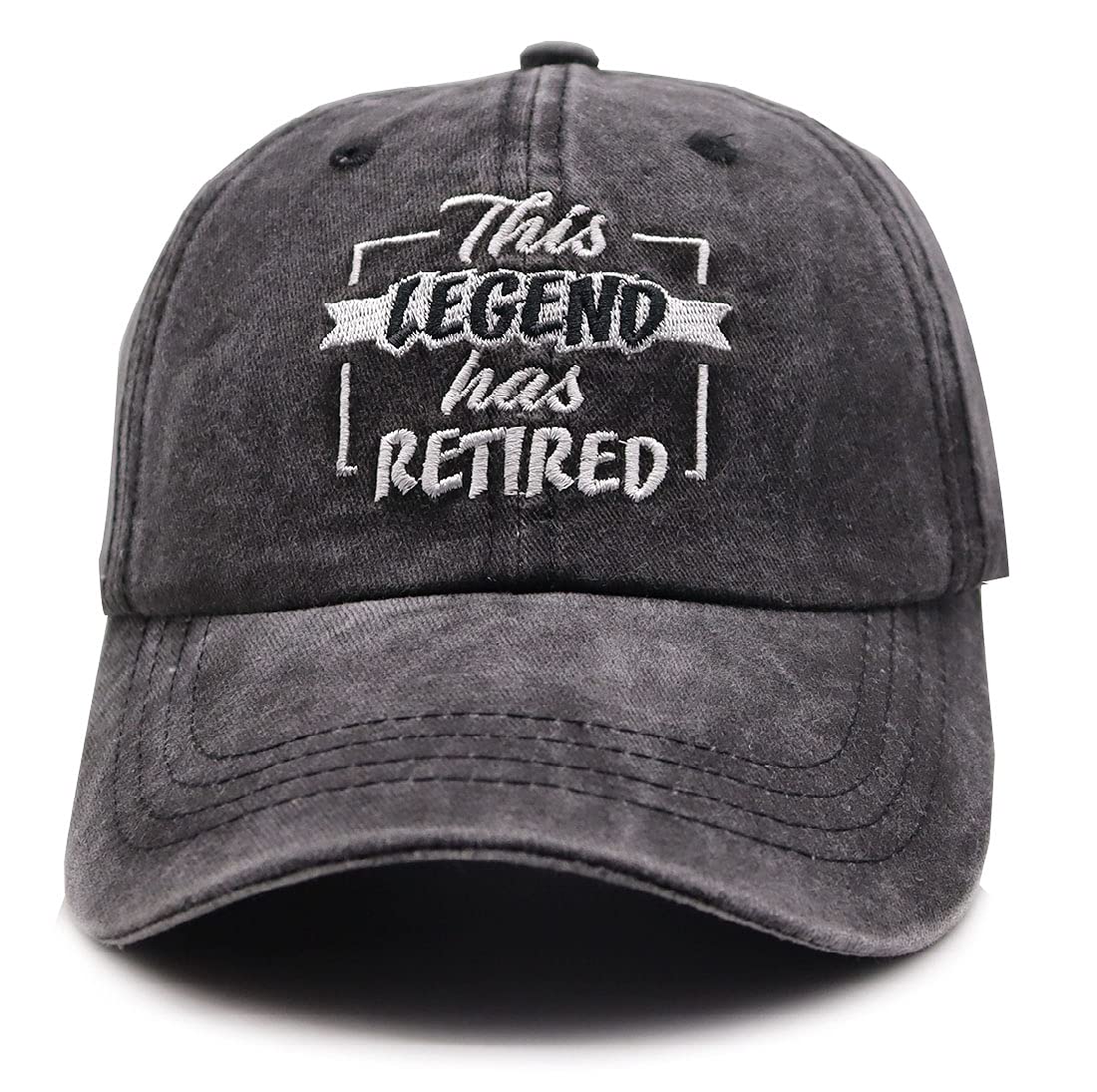 Funny Retirement Gifts for Men and Women, This Legend Has Retired Baseball Cap, Adjustable Embroidered Vintage Cotton Denim Hats for Dad, Mom, Grandma, Grandpa