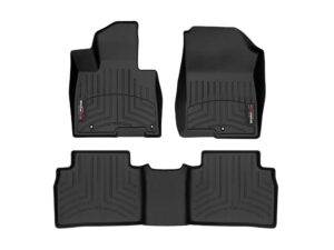 weathertech custom fit floorliners for hyundai tucson - 1st & 2nd row (441678-1-2), black