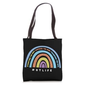 ot occupational therapy life rainbow occupational therapist tote bag