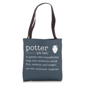 potter dictionary definition fun ceramics pottery magic meme tote bag