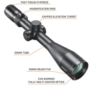 Bushnell Elite 4500 4X 4-16x50 Hunting Riflescope - Crisp Image Clarity, Durable Aircraft-Grade Aluminum, Second Focal Plane, Capped Turrets and Multi-X Reticle