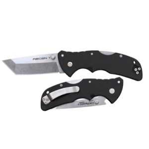 Cold Steel Mini Recon 1 3" AUS10A Tanto Point Blade 4" GFN Handle Folding Knife w/Tri-Ad Lock, Ambidextrous Pocket/Belt Clip