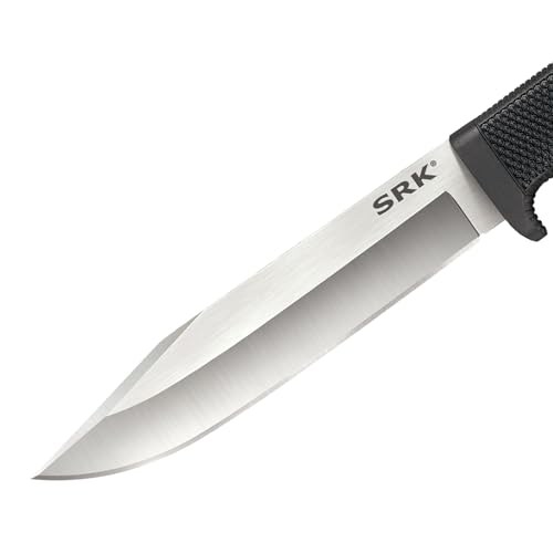 COLD STEEL SRK 6" CPM 3V Clip Point Razor-Sharp Blade 4.75" Kray-Ex Durable Handle Tactical Fixed Blade Knife w/Secure-Ex Sheath