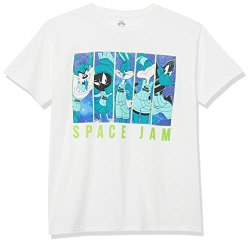 Space Jam Big New Legacy Short Sleeve T-Shirt-Boys 4-20-Lebron, Bugs, Taz, Marvin, Daffy, White, M(10-12)