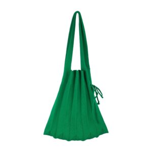 segolike women knit pleated korean fashion shoulder pleated bag ladies elegant tote bag, green