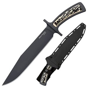 cold steel drop forged bowie 52100 steel single-piece 9.5" clip point blade 4.625" handle fixed blade knife w/secure-ex sheath