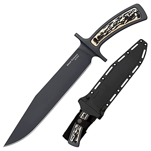 Cold Steel Drop Forged Bowie 52100 Steel Single-Piece 9.5" Clip Point Blade 4.625" Handle Fixed Blade Knife w/Secure-Ex Sheath