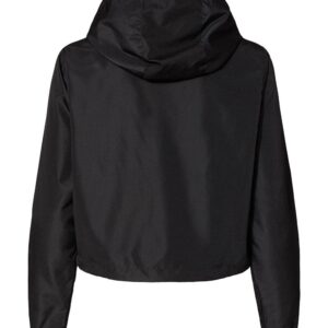 Independent Trading Co. - Women's Lightweight Quarter-Zip Pullover Crop Windbreaker - EXP64CRP - S - Black