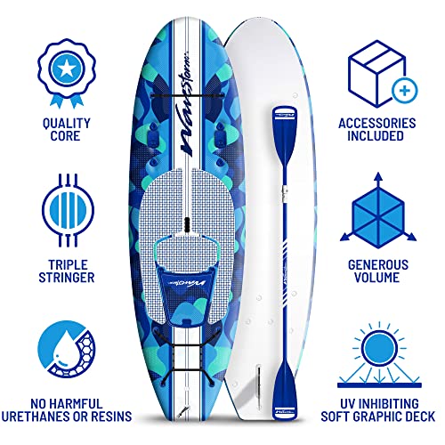 WAVESTORM 9ft6 SUP Kayak Hybrid Stand Up Paddleboard Foam Soft Top SUP for Adults and Kids of All Levels of Paddling Kayak,Blue