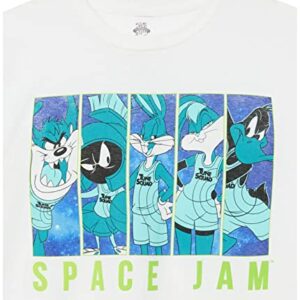 Space Jam Big New Legacy Short Sleeve T-Shirt-Boys 4-20-Lebron, Bugs, Taz, Marvin, Daffy, White, M(10-12)