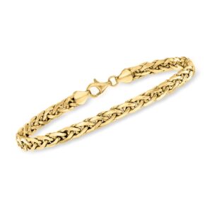 ross-simons 14kt yellow gold wheat-link bracelet. 7 inches