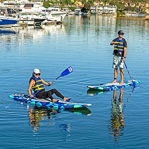 WAVESTORM 9ft6 SUP Kayak Hybrid Stand Up Paddleboard Foam Soft Top SUP for Adults and Kids of All Levels of Paddling Kayak,Blue