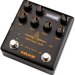 NUX Optima Air Acoustic Guitar Simulator Bundle with 3 MXR Patch Cables, 20ft MXR Instrument Cable, and Dunlop PVP113 Pick Pack