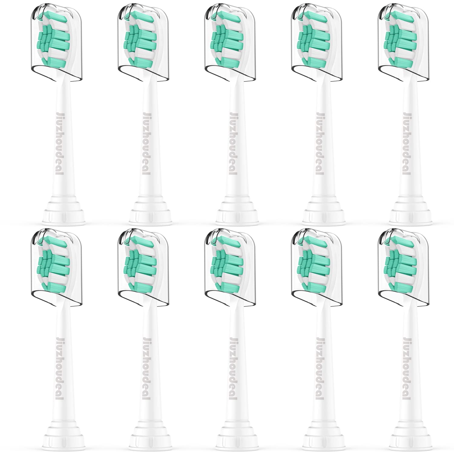 Jiuzhoudeal Replacement Toothbrush Heads Compatible with Philips Sonicare: Electric Brush Heads for Sonicare C2 Plaque Control Protective Clean 4100 5100 6100 Toothbrush, 10-Pack