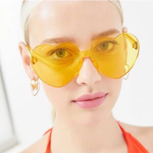 BOMEX 8 Pcs Heart Shape Sunglasses Party Sunglasses Rimless Transparent Candy Color Frameless Glasses Eyewear