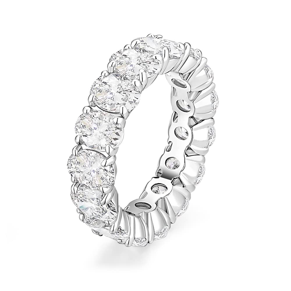 EAMTI Wedding Bands for Women Oval Cut Stackable CZ Cubic Zirconia Engagement Rings Eternity Band Rings Size 7