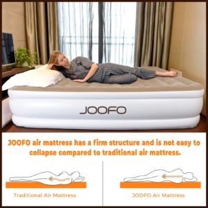 JOOFO Queen Air Mattress with Built-in Pump,Double Height 18-inch Inflatable Bed for Camping,Home and Travel-Queen Size