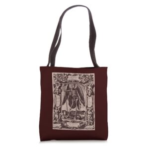 memento mori skeleton angel death goth witchy dark academia tote bag