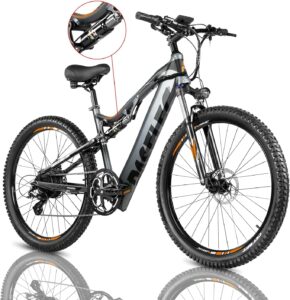 paselec electric bikes for adult, 27.5'' full suspension mountain ebike with peak 750w bafang motor 14.5ah battery 8-speed gear, up to 28 mph & 60miles, city commuter electric bicycle for men & women