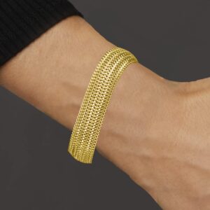 Ross-Simons 18kt Gold Over Sterling Mesh Bracelet. 8 inches