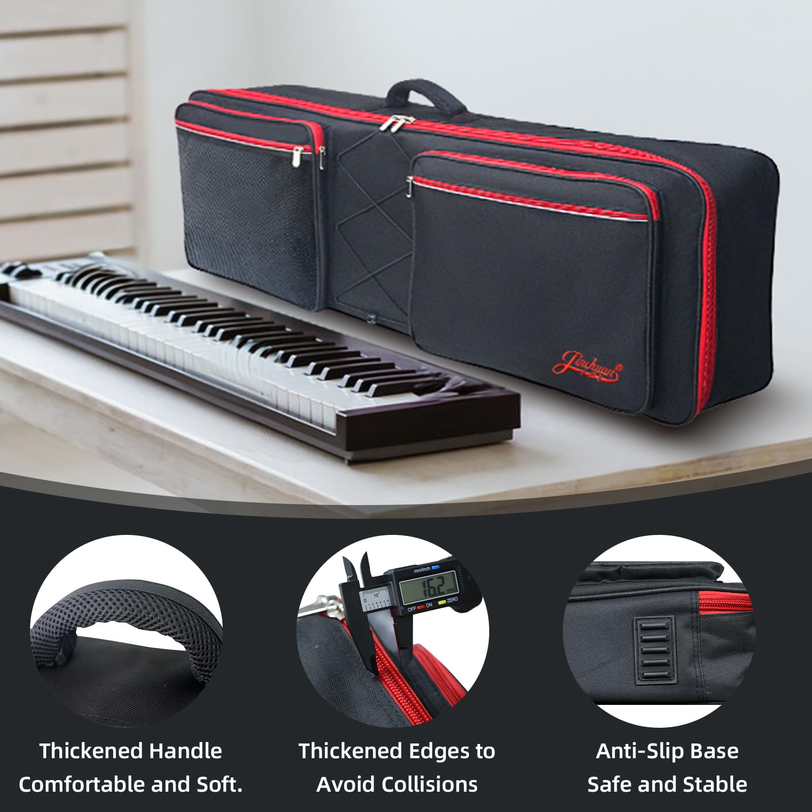 Chehery 49 Key Keyboard Case Carrying Bag - Electric Keyboard Piano Gig Bag - Lightweight Waterproof Oxford MIDI Controller Keyboard Shoulder Bag