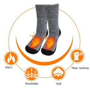 Thermal Socks for Men, Winter Warm Socks Womens for Cold Weather, Outdoor Sports,R-Concrete Grey