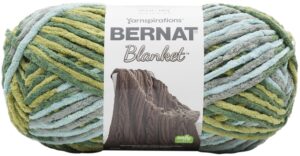 bernat blanket forrest pack of 10.5oz/300g-polyester-6 super bulky-220 yards-knitting/crochet yarn, forest sage 2