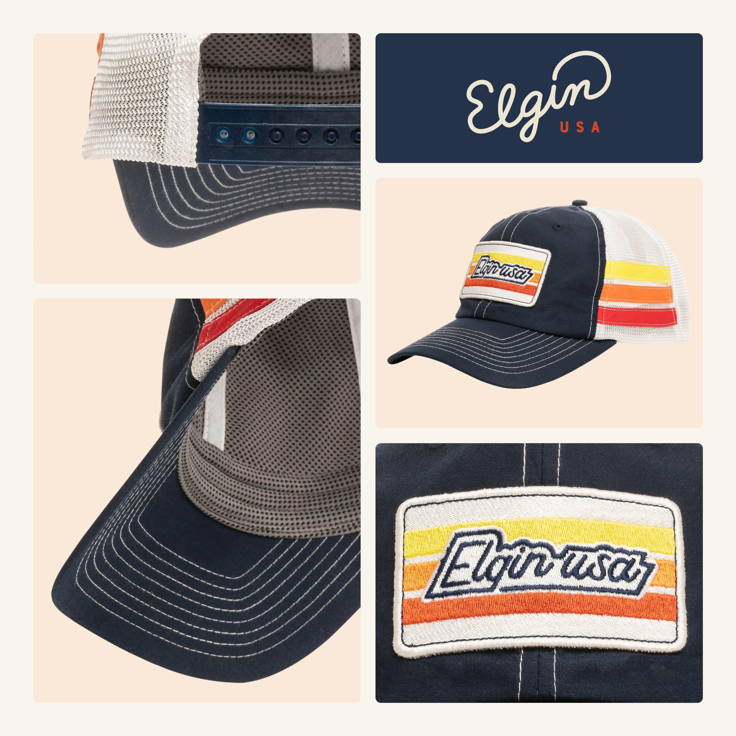 Elgin Cooling Trucker Hat with HydroSnap Fabric, Cools Instantly, Moisture Wicking, Men, Women, UPF 50+ Protection, Cap for Hot Weather (Retro)