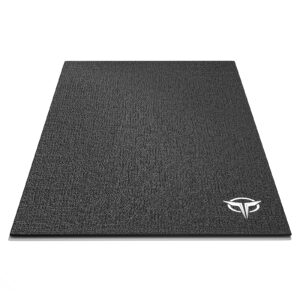 gewage bike mat 31.5" x 59"- exercise stationary bike mat use on hardwood floor - heavy duty cycling trainer floor mat for spin, peloton, stationary, exercise bike (31.5" x 59") black