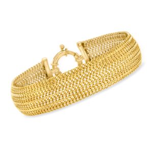 ross-simons 18kt gold over sterling mesh bracelet. 8 inches