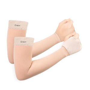 nutriadvisor dalot skin color natural sun protection arm sleeves for women men (right hand glove)