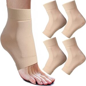 nuanchu 2 pairs lace bite gel pads ice skating padded protection socks malleolar sleeves protection of front foot shin achilles tendon heel protector compression padded socks elastic pad sleeve